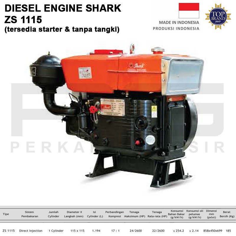 Jual Diesel Engine SHARK ZS 1125 28 HP WO Shark Diesel Engine ZS1125-28HP | Shopee Indonesia