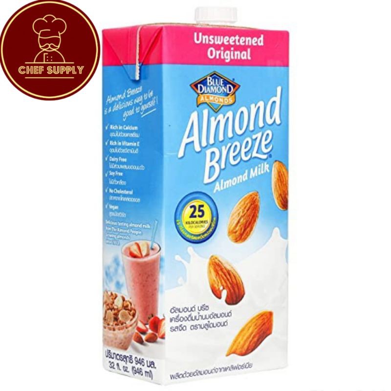 Jual BLUE DIAMOND ALMOND MILK UNSWEETENED ORIGINAL 1 LITER - SUSU ALMOND BREEZE ORIGINAL ...
