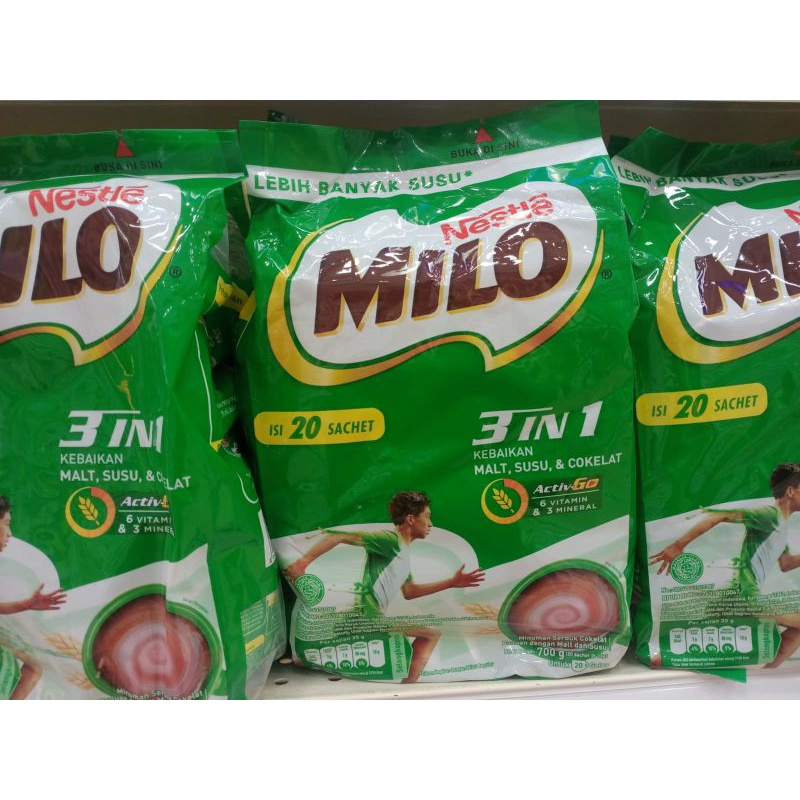 Jual Nestle Milo 3 in 1 Active Go Isi 20 Sachet - Milo Indonesia ...
