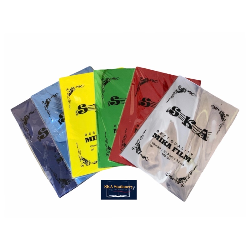 Jual Cover Mika/ Plastik Mika Jilid / Mika Film Folio Bening Warna (Pak ...