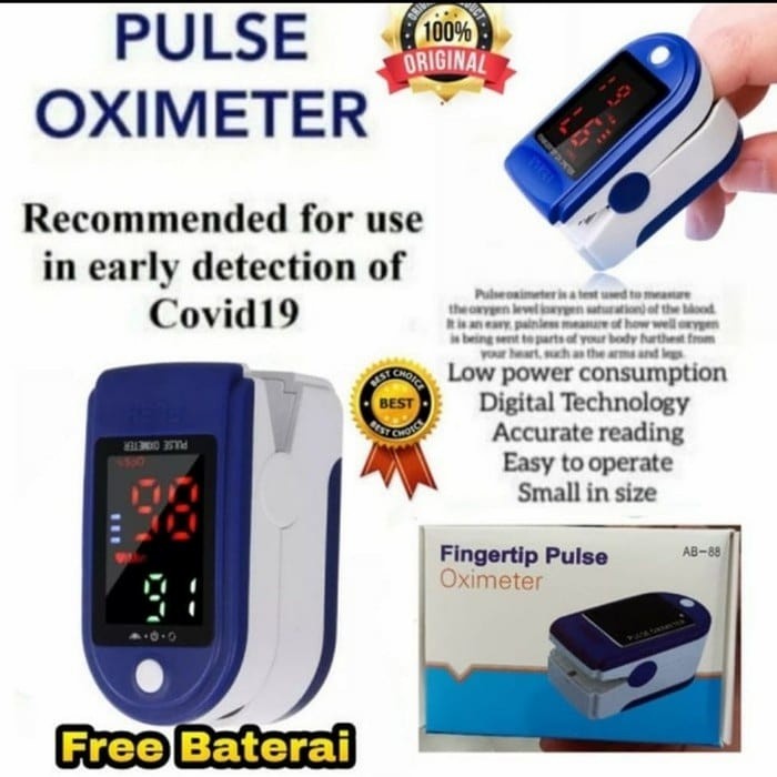 Jual Fingertip Pulse Oxymetry SPO2 Oksimeter Alat Ukur Oksigen dalam Darah 99bo | Shopee Indonesia