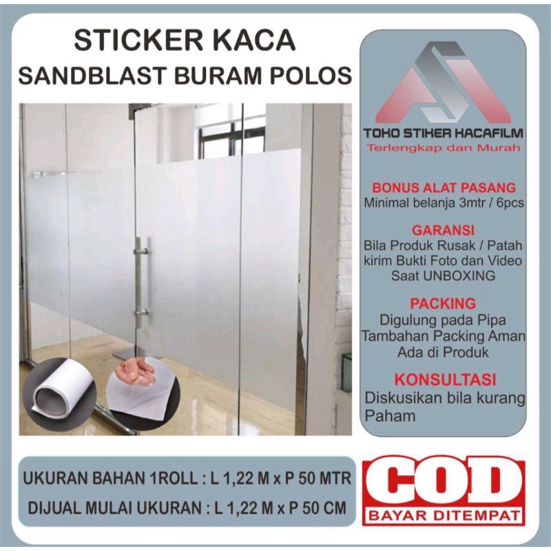 Jual STIKER KACA SANBLAST / STIKER KACA SANBLAST POLOS / STIKER KACA ...