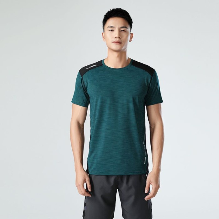 Jual Baju Olahraga Running Pria Lengan Pendek Ice Silk Quick-Drying ...