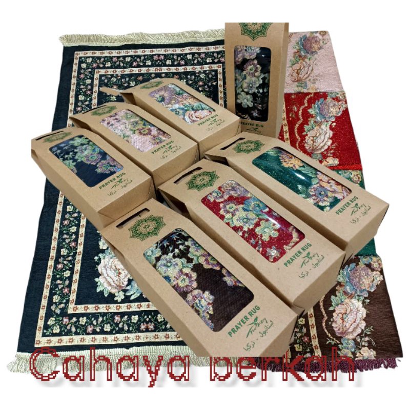 Jual sajadah turki box rumbai tambang motif cantik | Shopee Indonesia