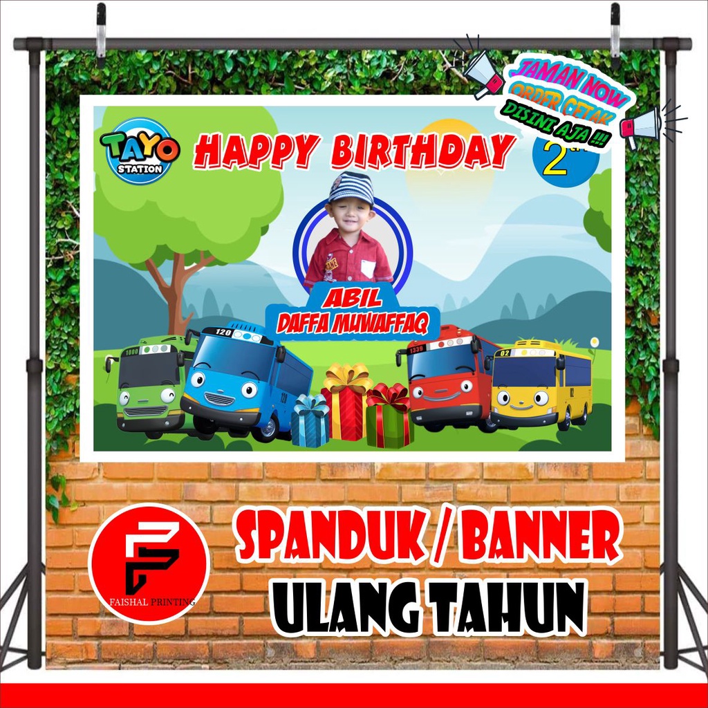 Jual Spanduk / Banner / Backdrop Ulang Tahun Custom Tema tayo ukuran 1 ...