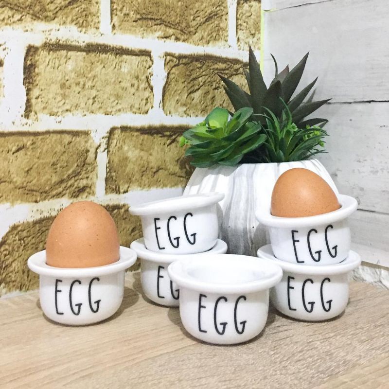 Jual Egg cup tempat telur, bahan keramik tebal aesthetic , ready stok ...