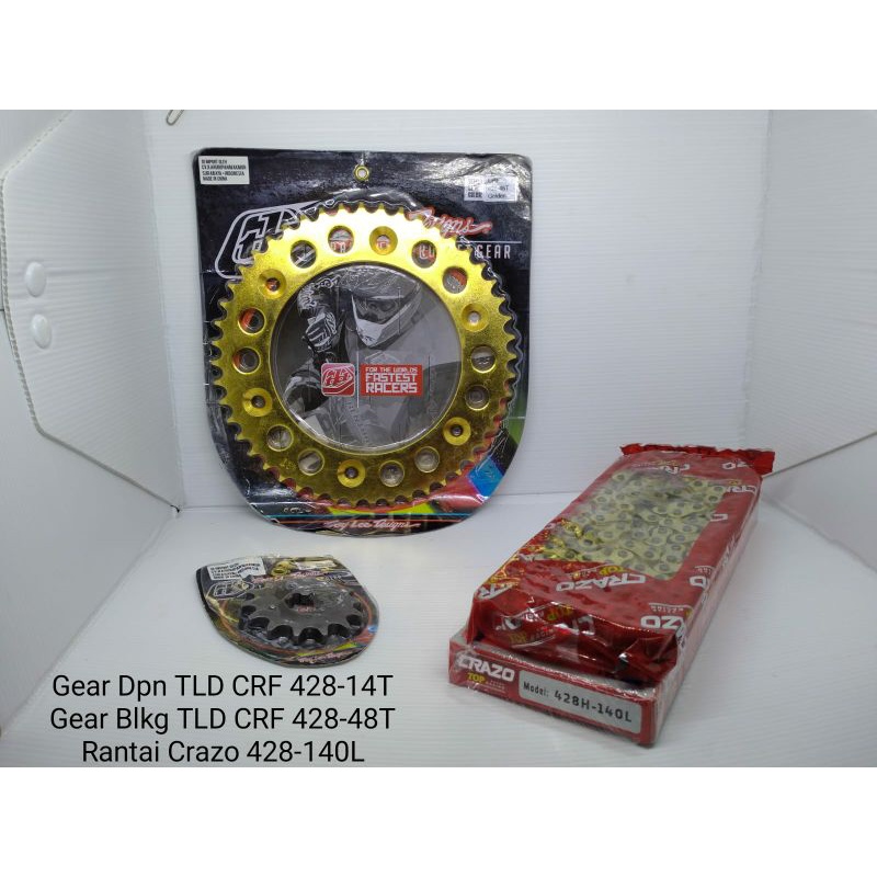 Jual Gear Set CRF 150L Gold TLD Rantai Gold Tipe H Supermoto Adventure ...