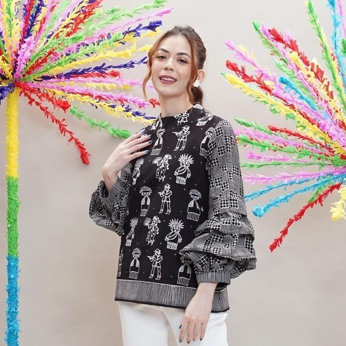 Jual Keropi Betawi Black T0901 baju batik wanita modern Nona Rara ...