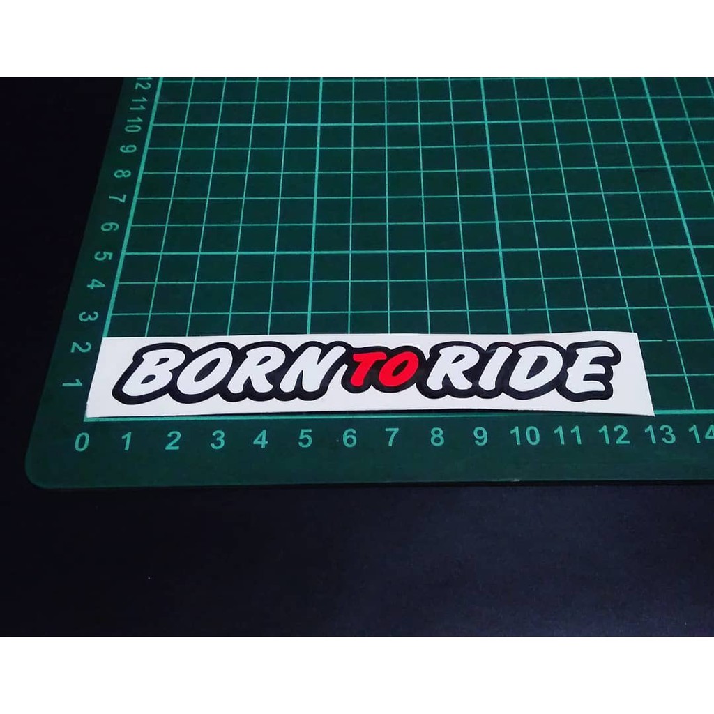 Jual Cutting Sticker Born to Ride Merah Fluo 13x2cm | Shopee Indonesia