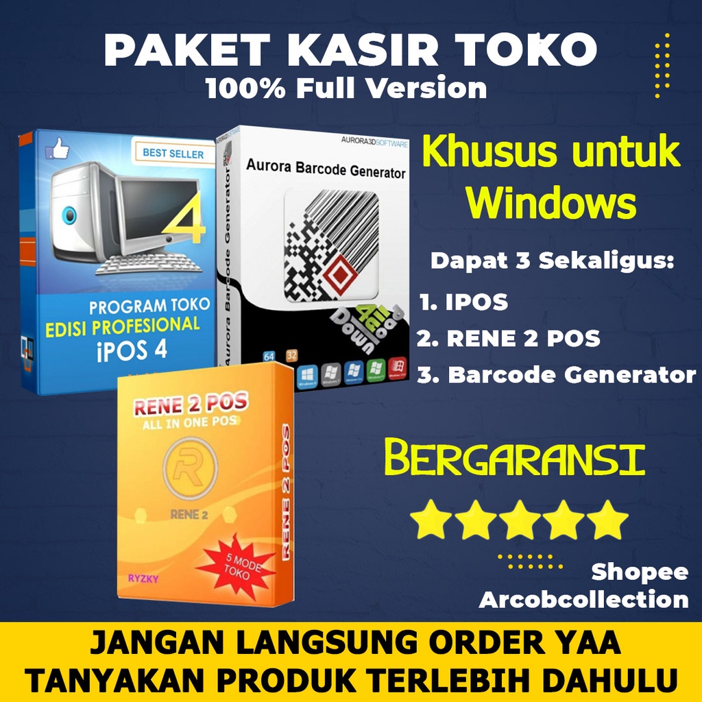 Jual Paket Aplikasi Kasir Ipos + Aplikasi Toko Rene + Aplikasi Pembuat ...