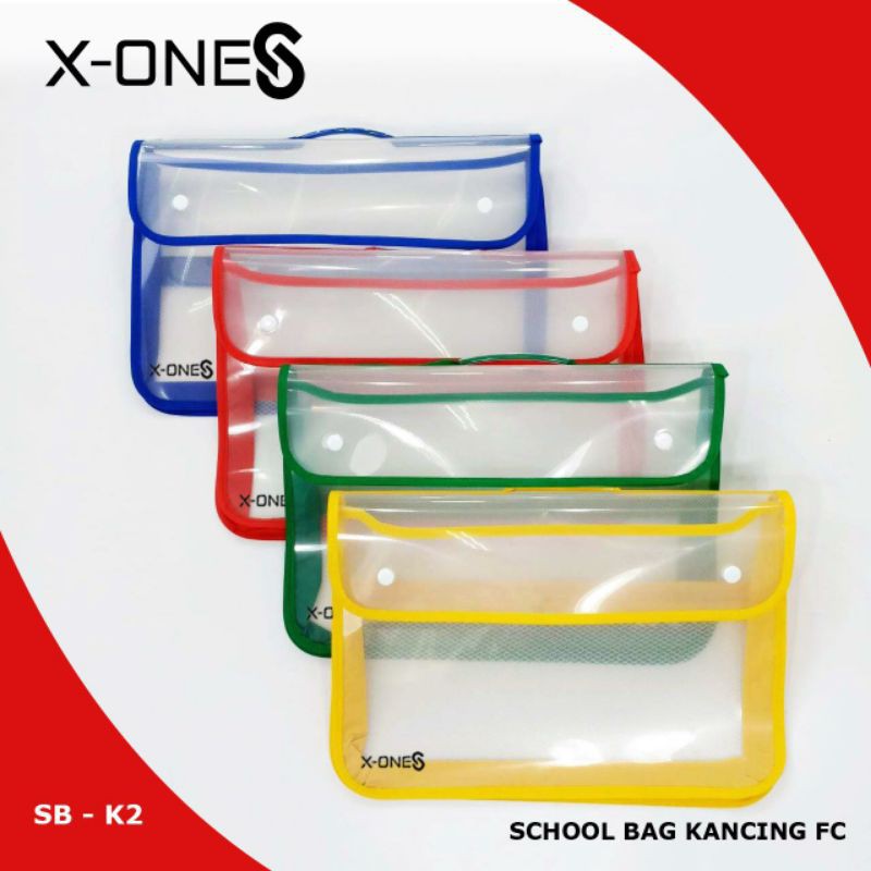 Jual School Carry Brief Bag Map Plastik Tas 2 Dua Kancing A5 Folio