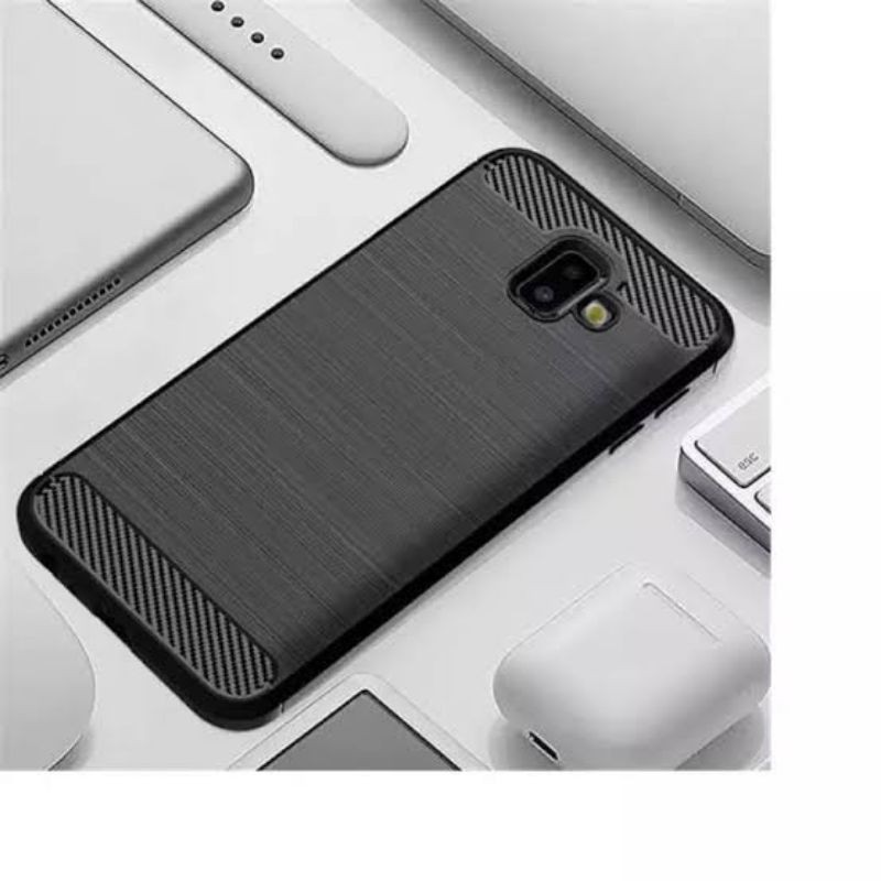 Jual SAMSUNG GALAXY J6 PLUS CASE SLIM FIT CARBON SOFTCASE FIBER MULTI ...