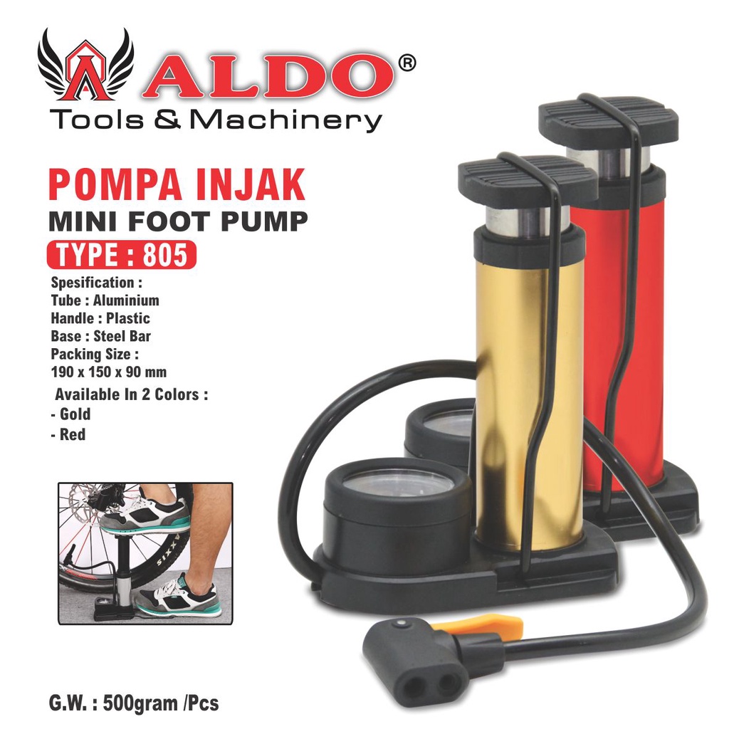 Jual Pompa Injak / Mini Foot Pump Type : 805 Merk Aldo | Shopee Indonesia