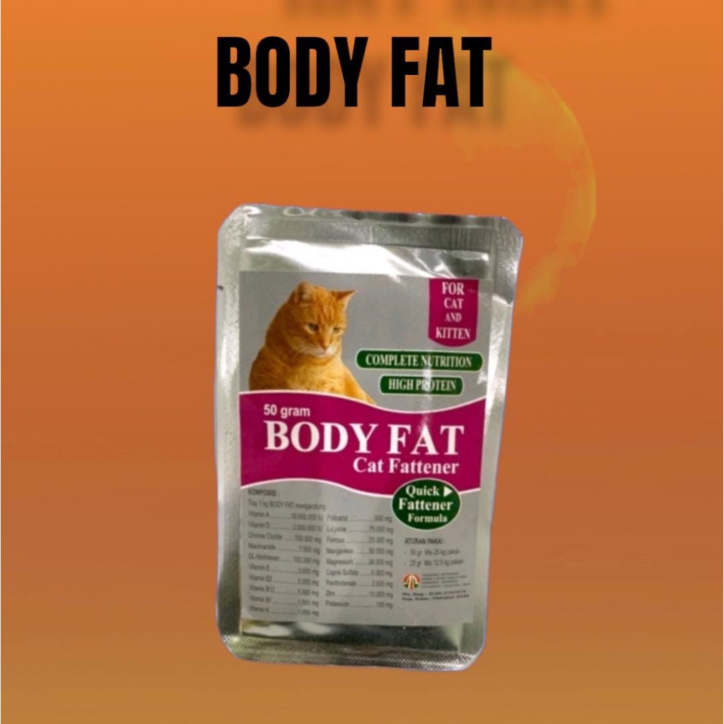 Jual Vitamin Penggemuk Kucing - Body Fat - Cat Fattener 50 gr | Shopee ...