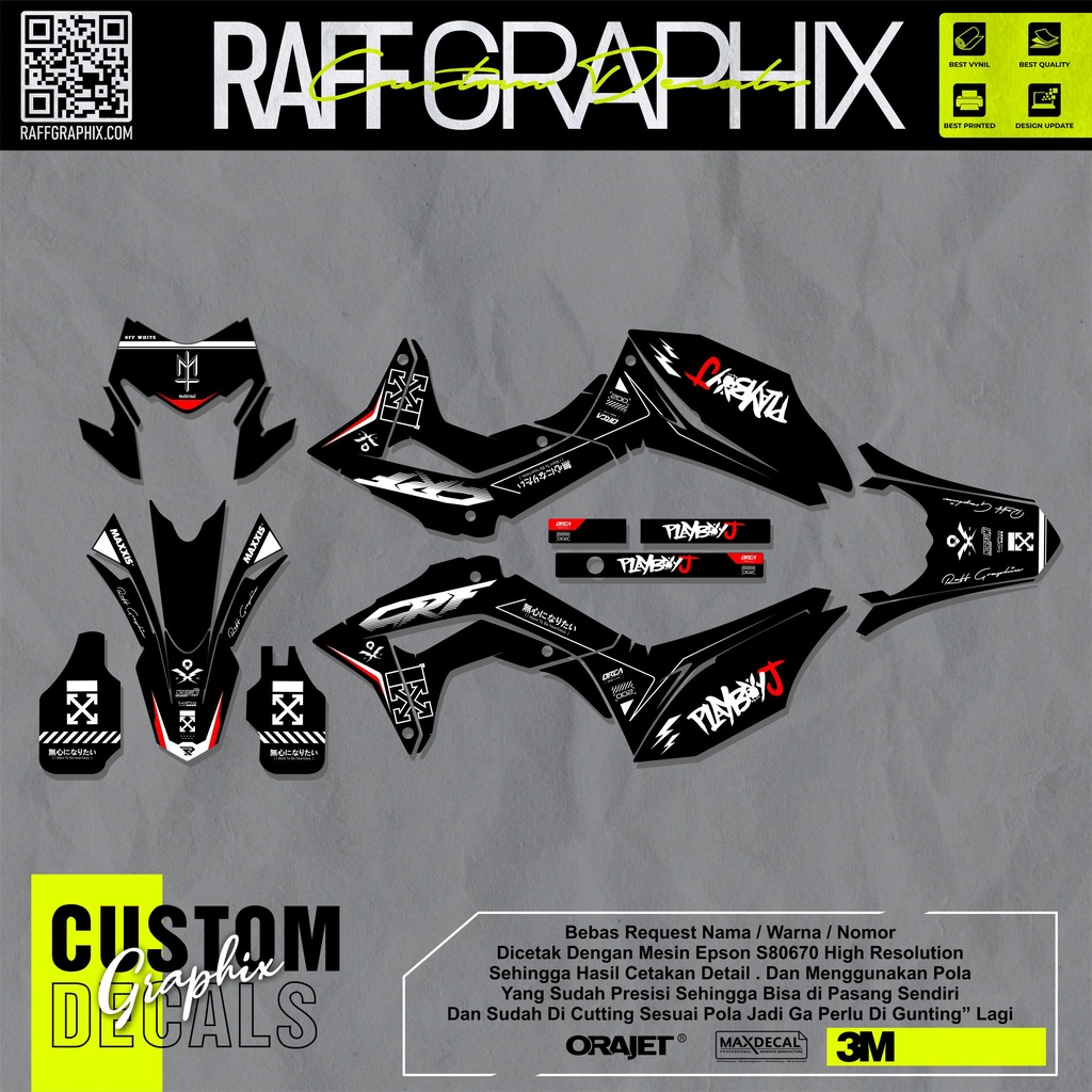 Jual decal crf 150 L decal honda crf 150 L Motif Playboy decal crf 150 ...
