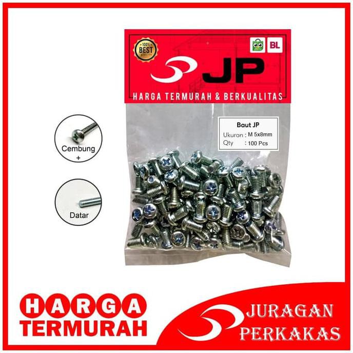 Jual BAUT JP M 5 x 8 MM - SEKRUP SKRUP BAUT JP 5x8 M5 x 8 ISI 100 PCS | Shopee Indonesia