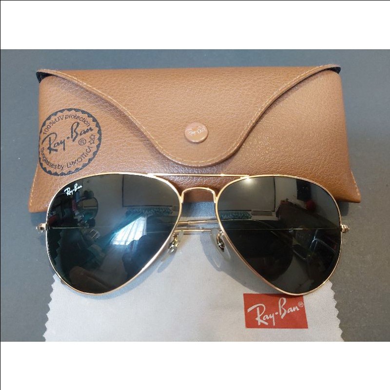 Jual Kacamata Original Rayban Aviator Gold Lensa Black Anti UV secen ...