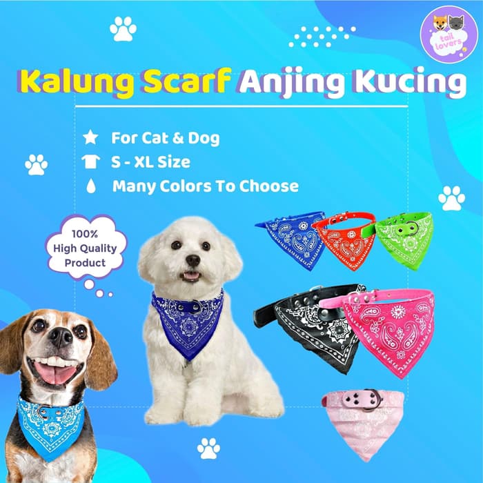 Jual Kalung scarf syal bandana pet collar lucu hewan anjing kucing ...