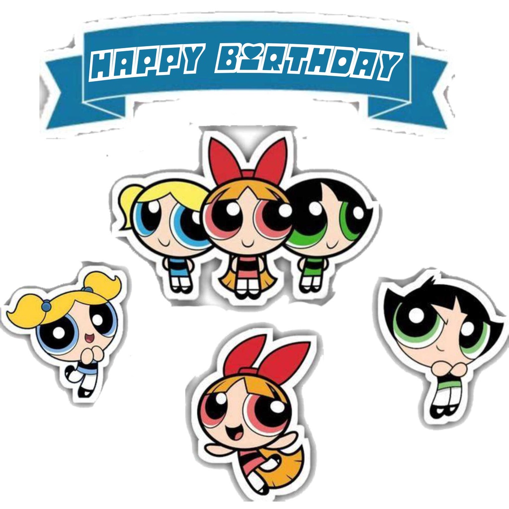 Jual TOPPER CAKE CUSTOM TOPPER ULANG TAHUN / HIASAN KUE POWERPUFF GIRLS ...
