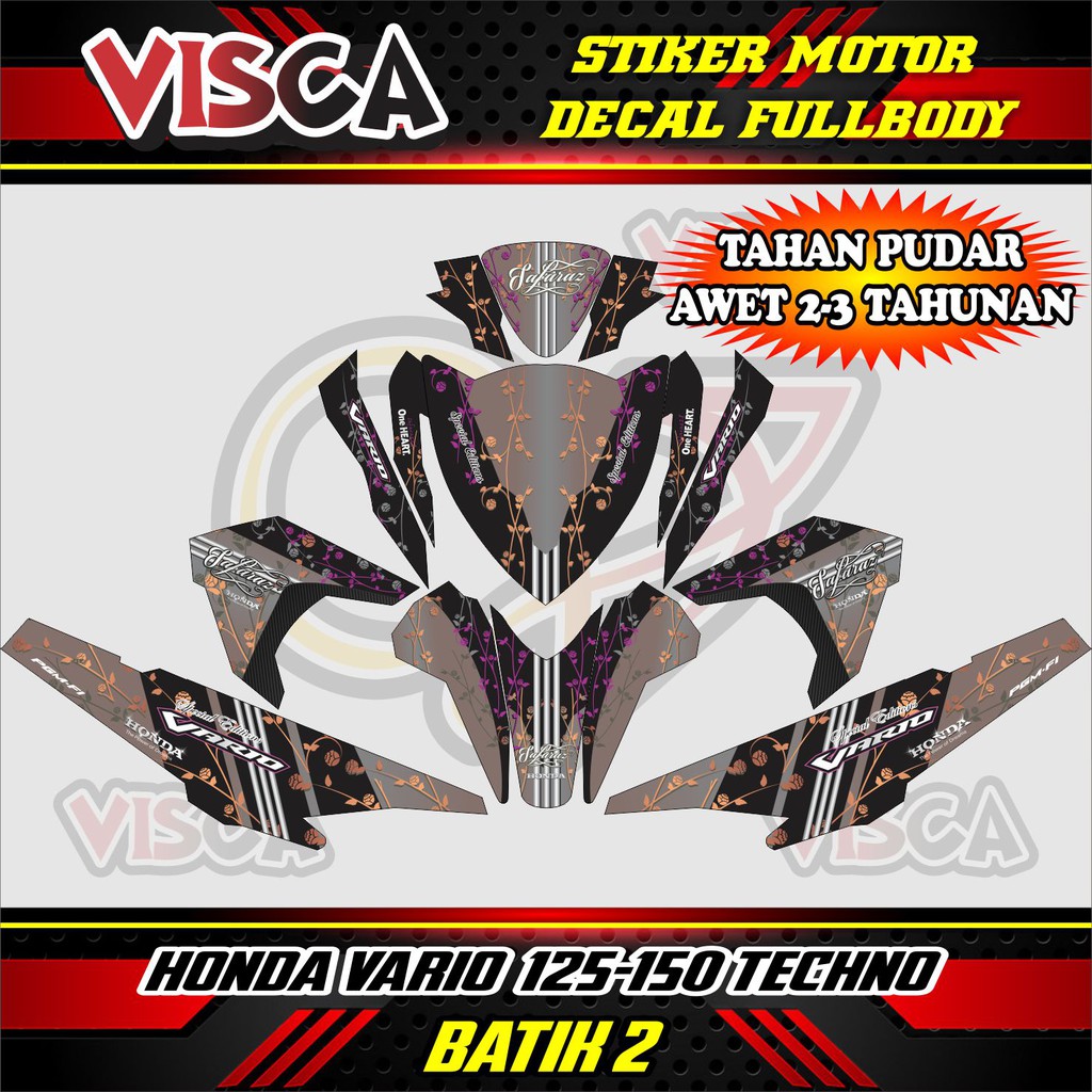 Jual decal VARIO deca lVARIO decal VARIO full body honda vario 125-150 techno batik2 | Shopee ...