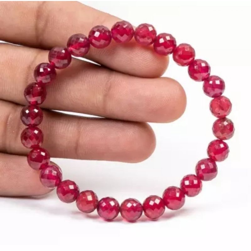 Jual Gelang Batu Alam Ruby Merah Chating Bulat Persegi ,Original Stone ...