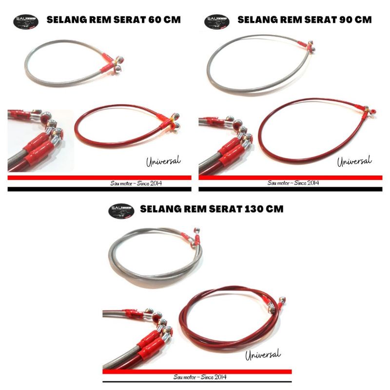 Jual Saumotor Selang Rem Motor Motif Serat Selang Rem 60 Cm 90 Cm 130 ...