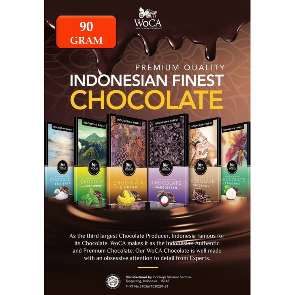 Jual WoCA Chocolate Bar khas Indonesia 90gram | Shopee Indonesia