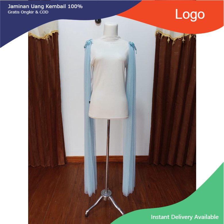 Jual Sayap Pundak Kebaya Pengantin BIRU MUDA / Sayap Bahu / Slayer ...