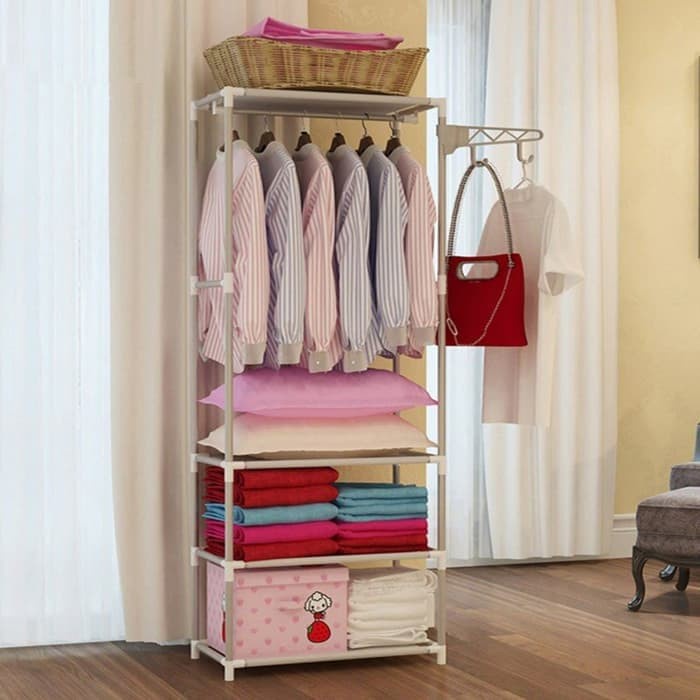 Jual RAK LEMARI PAKAIAN BERIDIRI SERBAGUNA STAND HANGER MULTIFUNGSI ...