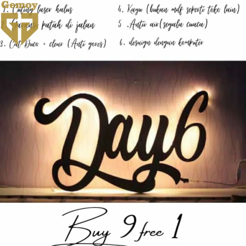 Jual Huruf Timbul Nyala ( kayu)/Huruf costum LED (timbul)/Neon flex ...