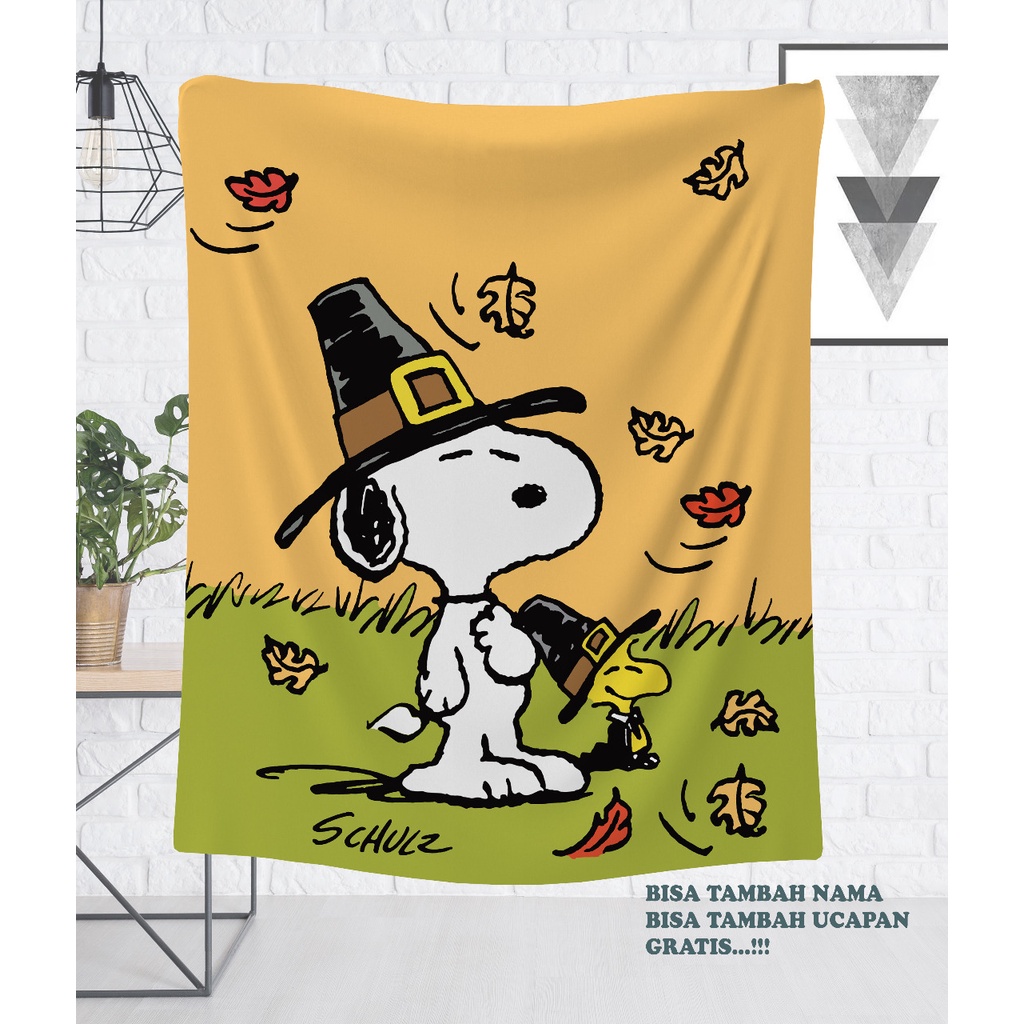 Jual Selimut Custom/Selimut Karakter/Selimut Lembut - Selimut Snoopy ...