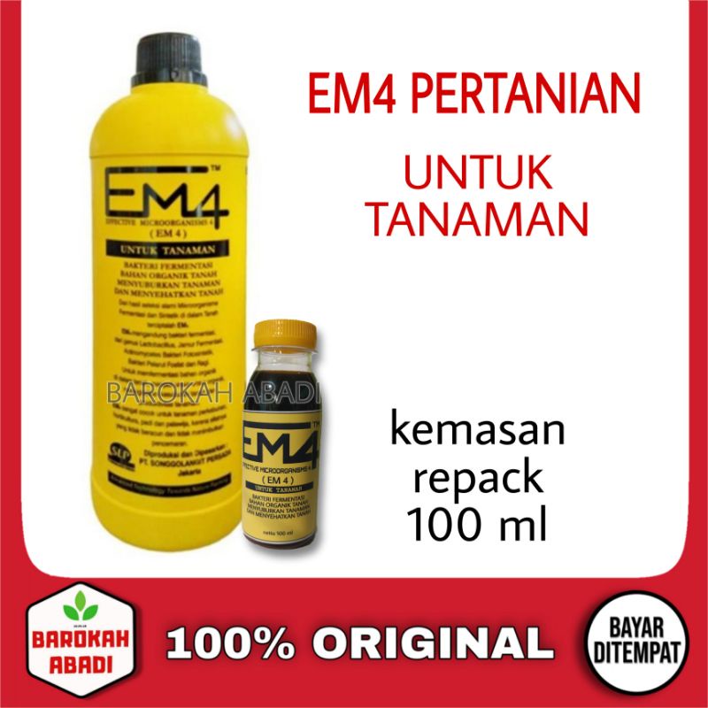 Jual Repack 100ml EM4 Pertanian Botol Kuning Bahan Pembuat Kompos ...