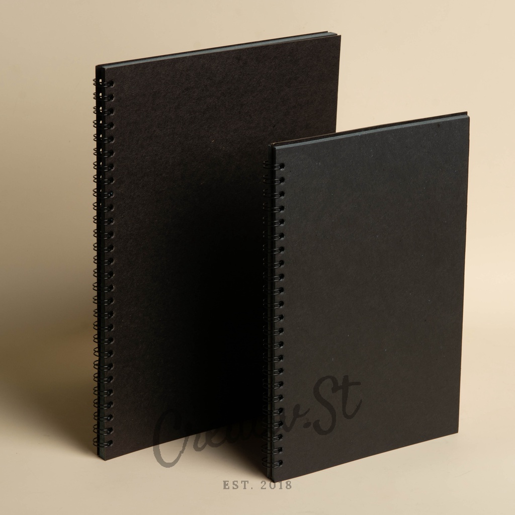 Jual [TULIS.ID] Basic Black Paper Plain Notebook A5 B5 A6 Polos Hitam ...