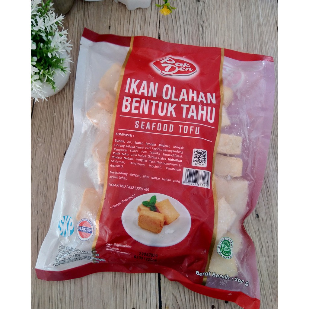 Jual Pak Den ikan olahan bentuk tahu seafood tofu 500gr | Shopee Indonesia