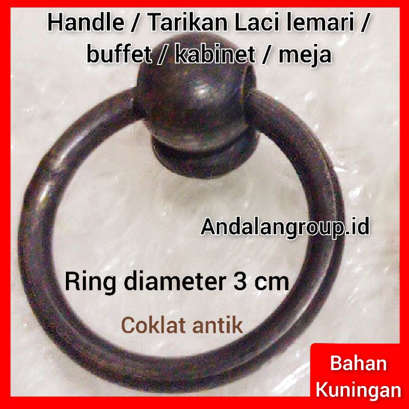 Jual Kerajinan - handle tarikan laci unik antik klasik ring kuningan ...