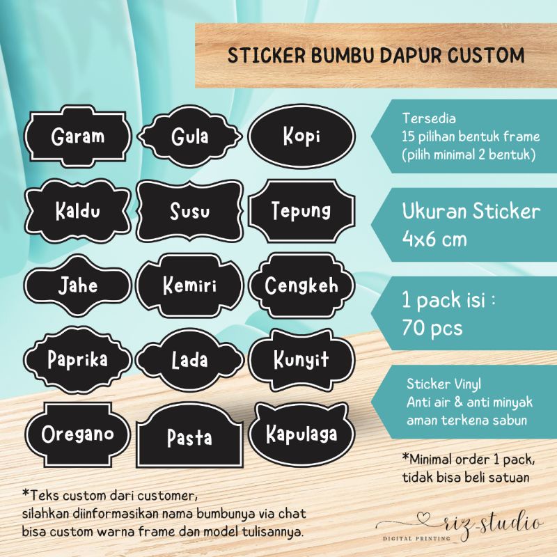 Jual STICKER BUMBU DAPUR BISA CUSTOM | Shopee Indonesia
