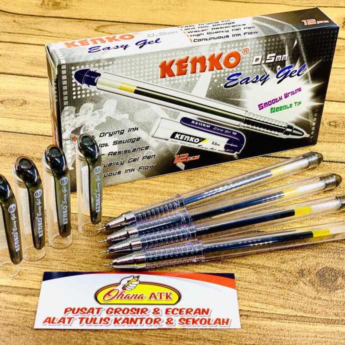 Jual Monggo] Pulpen / Gel Pen Kenko Easy Gel 0,5 Mm / Lusin 12Pcs | Shopee Indonesia