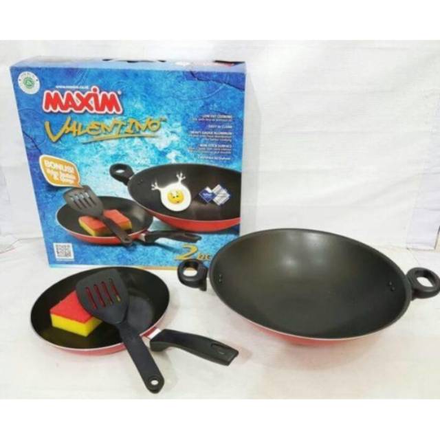 Jual [ Maxim ] Alat Masak / Penggorengan + Teflon Maxim Valentino 2 SET ...