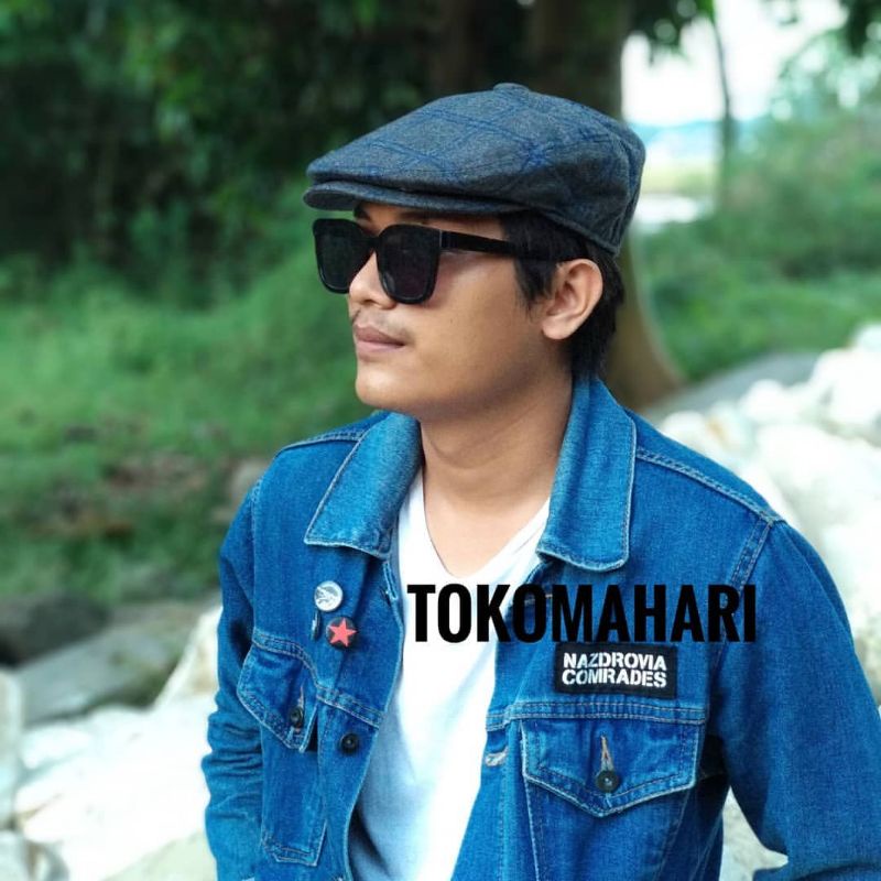 Jual topi pet / topi patino / topi copet / flatcap / painter hat / topi ...