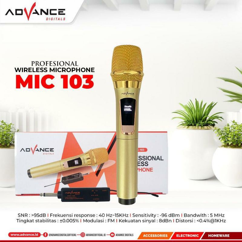 Jual Mic wireless single advance MIC 102 / MIC 103 / MIC 301 / MIC 202 ...