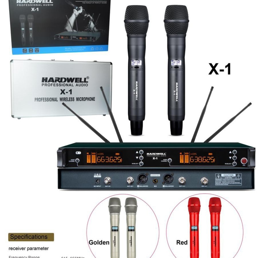 Jual HARDWELL X1 Mic Wireless Mic Pegang 2 Handheld Ready gosend area ...