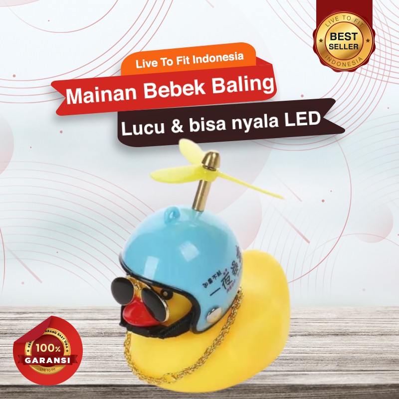 Jual Mainan Bebek Kuning Helm Motor Baling Baling LED | Shopee Indonesia