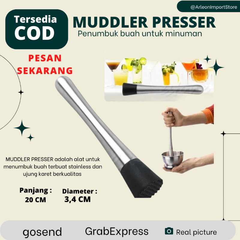 Jual PENUMBUK BUAH UNTUK MINUMAN / PENUMBUK ES BATU MURANEE MUDDLER ...