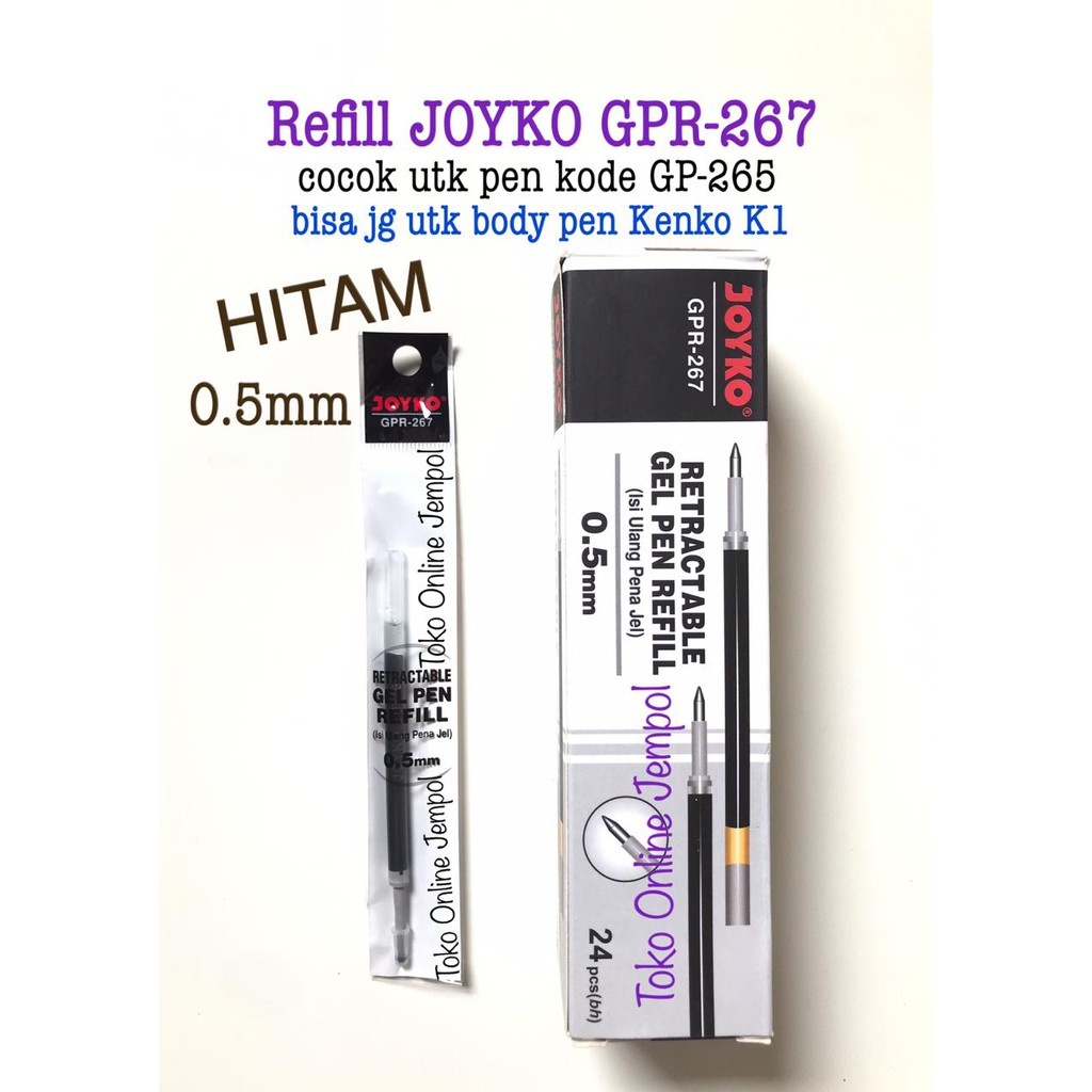 Jual REFILL isi ulang pulpen joyko GP265 utk GP-320 GP-265 JOYKO GPR-267 0.5 hitam tinta isi ...