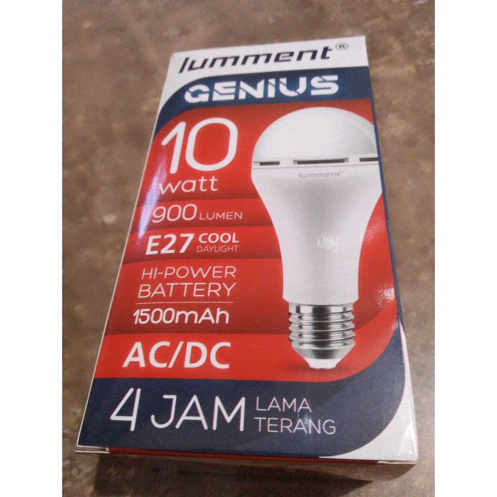 Jual Lampu Led Emergency/Sentuh/Darurat bulat Lumment Genius 10watt ...