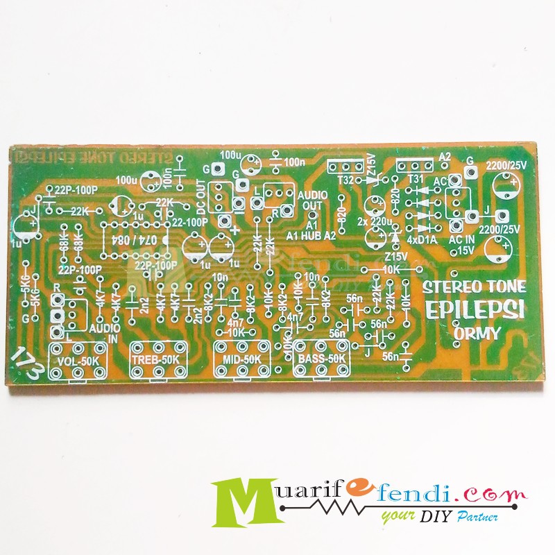 Jual PCB Tone Control Stereo IC opAmp TL074 084 Treble middle bass plus ...