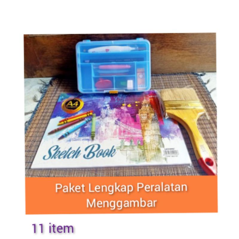 Jual Kotak Peralatan Menggambar Sket Book Sketch Book Dan Kuas ...