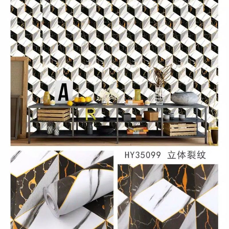 Jual Wallpaper Dinding Kotak Hitam 3D ukuran 45CM X 9-10METER | Shopee ...