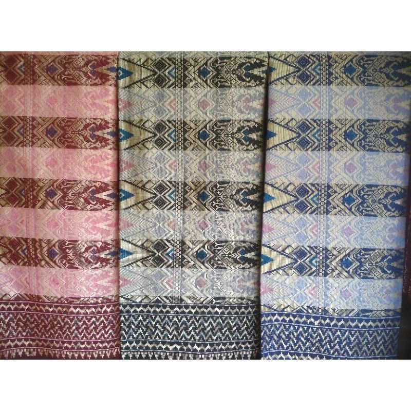 Jual kain tenun songket satu set dengan selendang | Shopee Indonesia