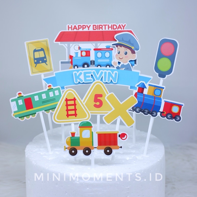 Jual Cake Topper 3D Custom Nama Karakter Train Station Stasiun Kereta ...